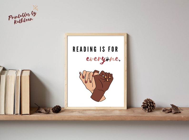 Printable Reading Poster; School Library Decor; Middle School English ...