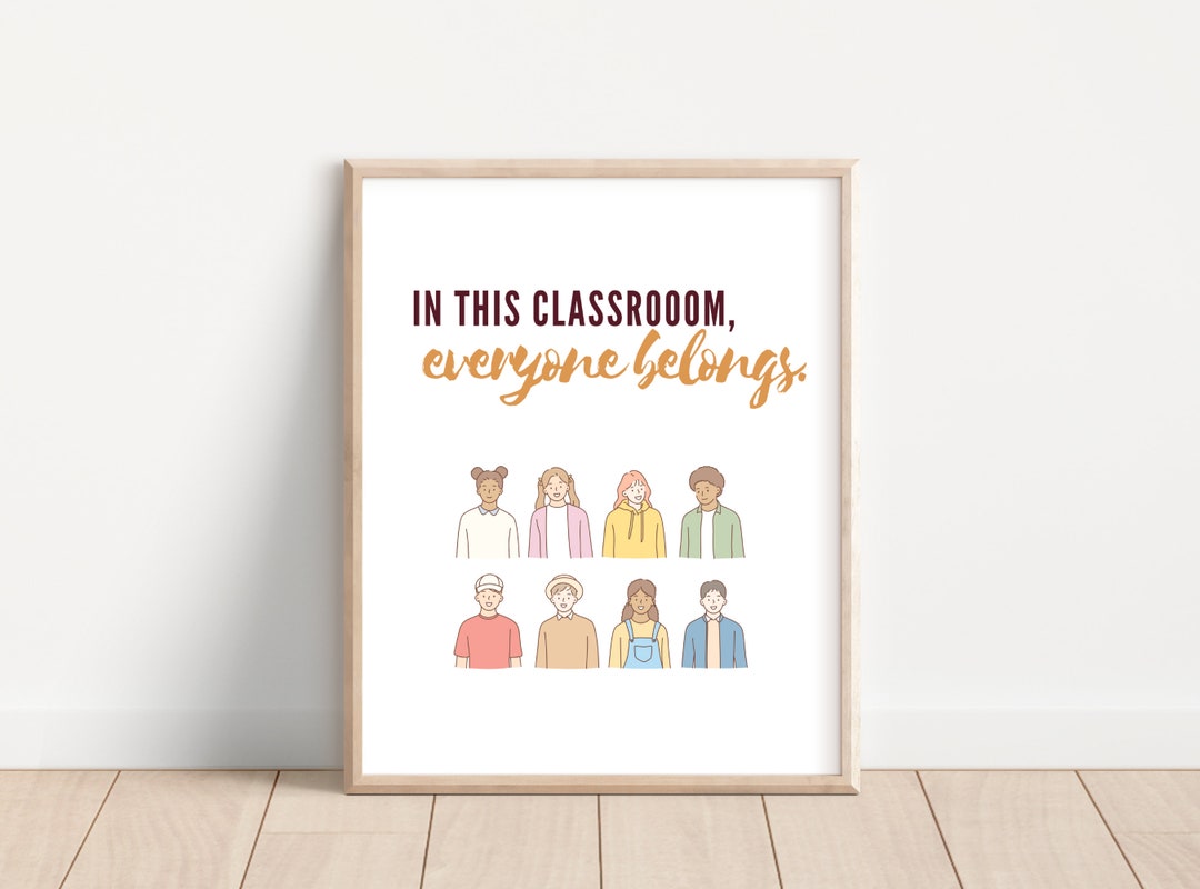 Inclusive Classroom Poster; Inclusion Wall Art; Neutral Classroom Decor ...