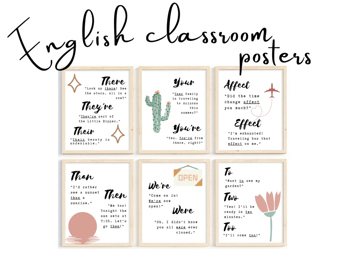 English Classroom Posters Printable Wall Art for English - Etsy