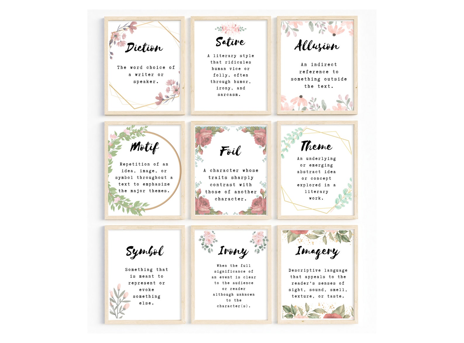 High School English Classroom Posters Literary Terms Middle - Etsy