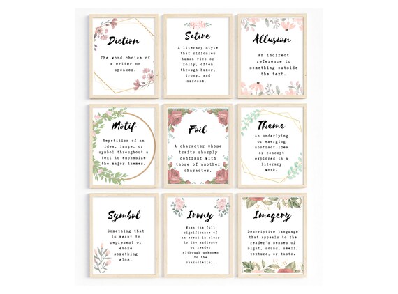 High School English Classroom Posters Literary Terms Middle - Etsy