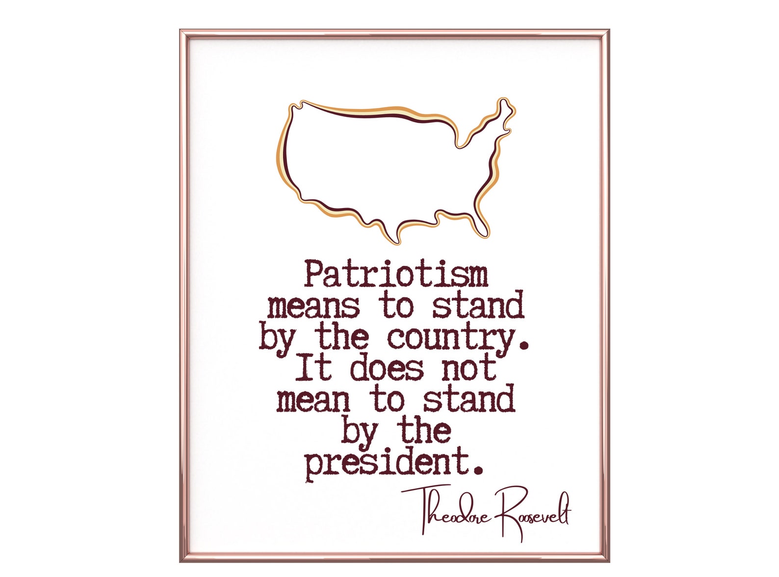 Printable Theodore Roosevelt Quote About Patriotism U.S. History ...