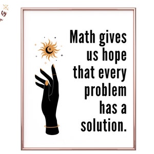 Boho Math Wall Art; Math Quote; Inspirational High School Algebra ...