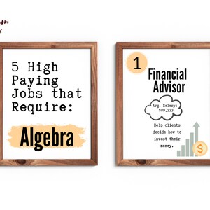 Math Classroom Decor High School Algebra Posters Pre Algebra Classroom ...