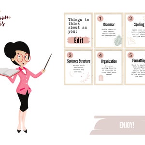Grammar Poster Set High School English Classroom Posters Middle School ...