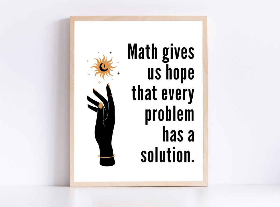 Boho Math Wall Art; Math Quote; Inspirational High School Algebra ...