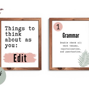 Grammar Poster Set High School English Classroom Posters Middle School ...