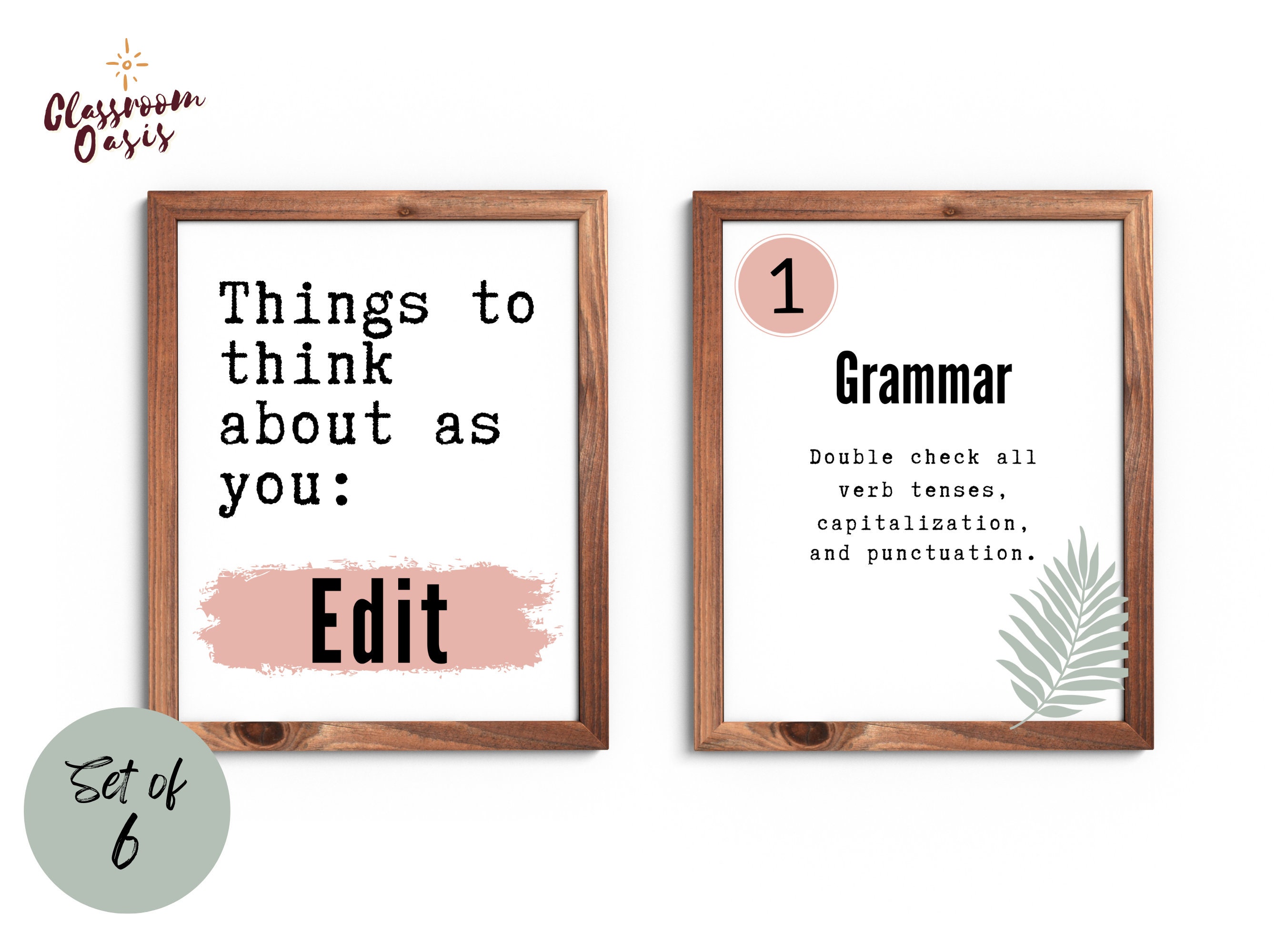 Grammar Poster Set High School English Classroom Posters - Etsy