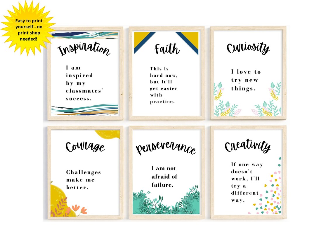 Growth Mindset Posters Positive Affirmations For The | Etsy