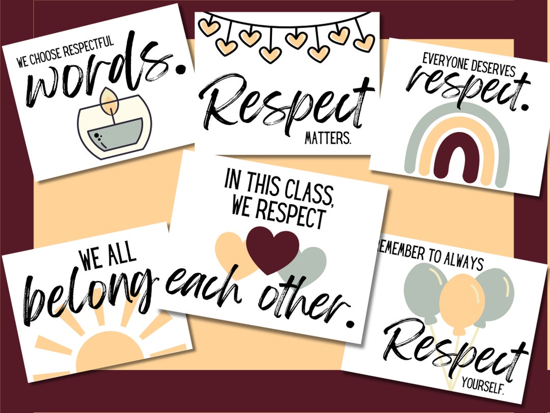 Respect Posters Boho Classroom Decor Class Expectations - Etsy