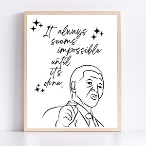 Nelson Mandela Lineart Poster Set; Mandela Quote; History Classroom ...