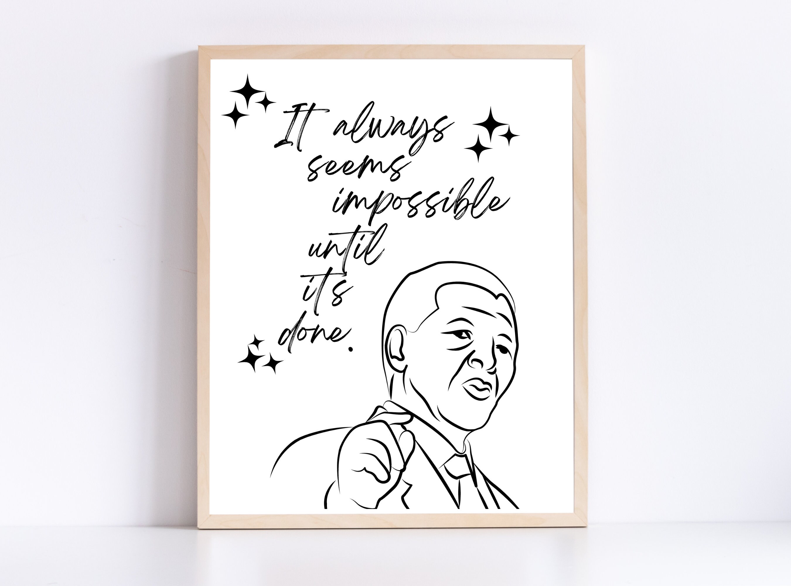 Nelson Mandela Lineart Poster Set; Mandela Quote; History Classroom ...