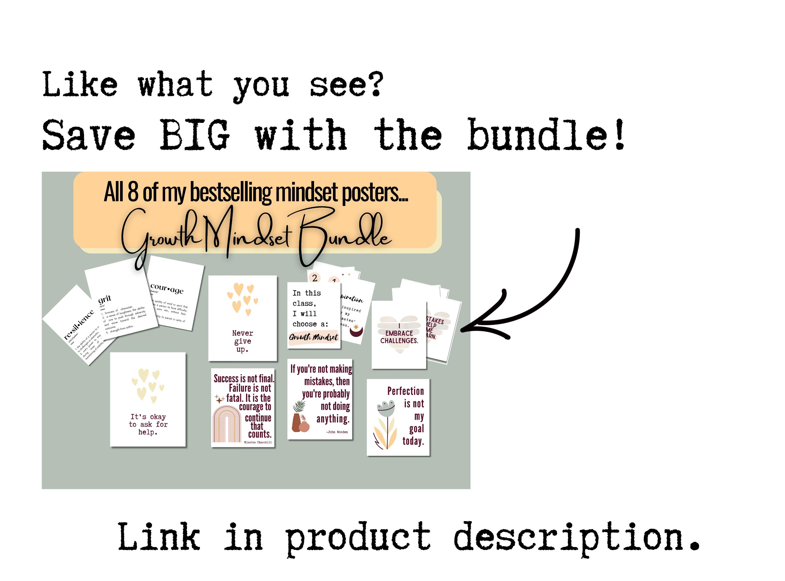 Never Give up - Printable Classroom Poster; Growth Mindset Classroom ...