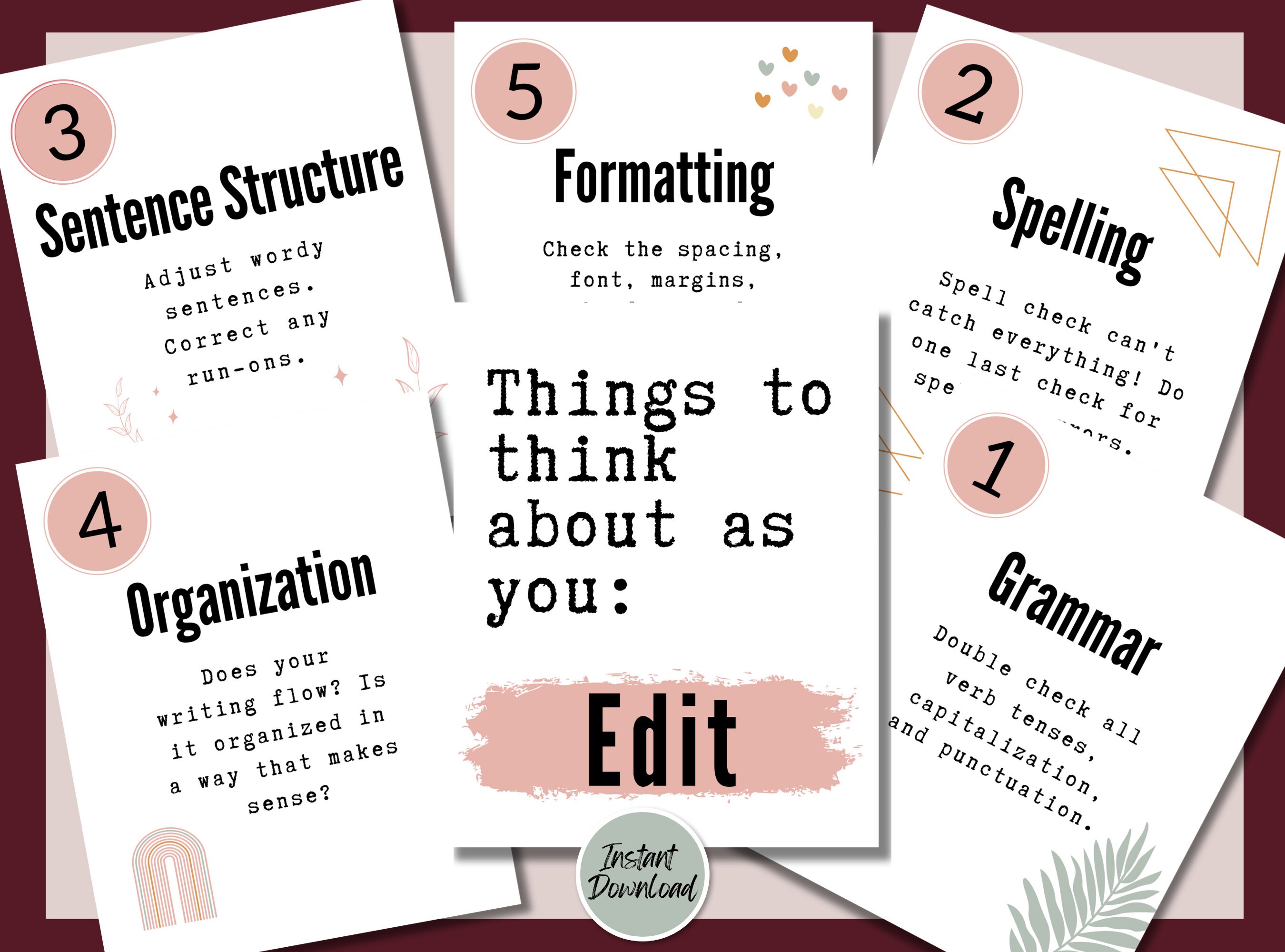 Grammar Poster Set High School English Classroom Posters - Etsy