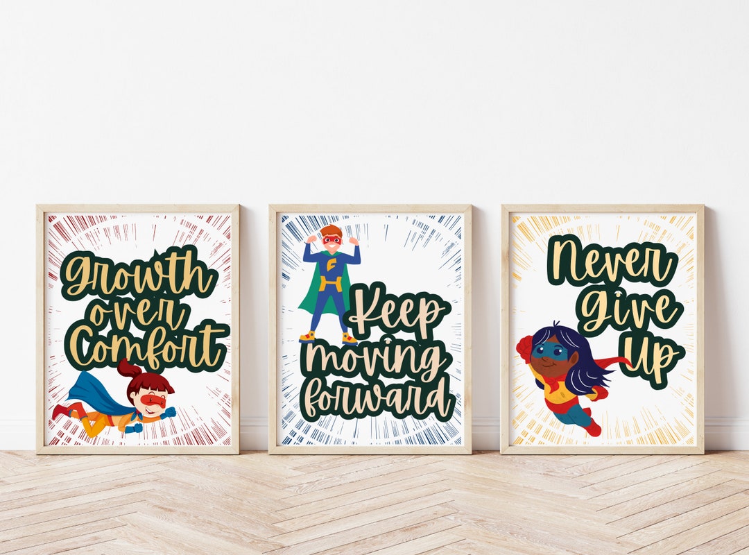 Superhero Classroom Decor Growth Mindset Posters Progress - Etsy