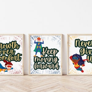 Superhero Classroom Decor Growth Mindset Posters Progress - Etsy