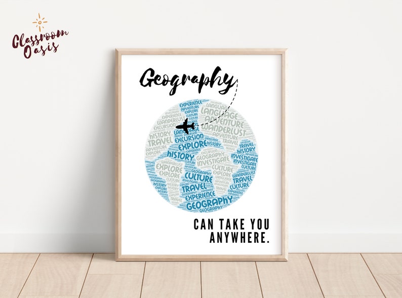 World Geography Classroom Poster Social Studies Wall Art Printable ...