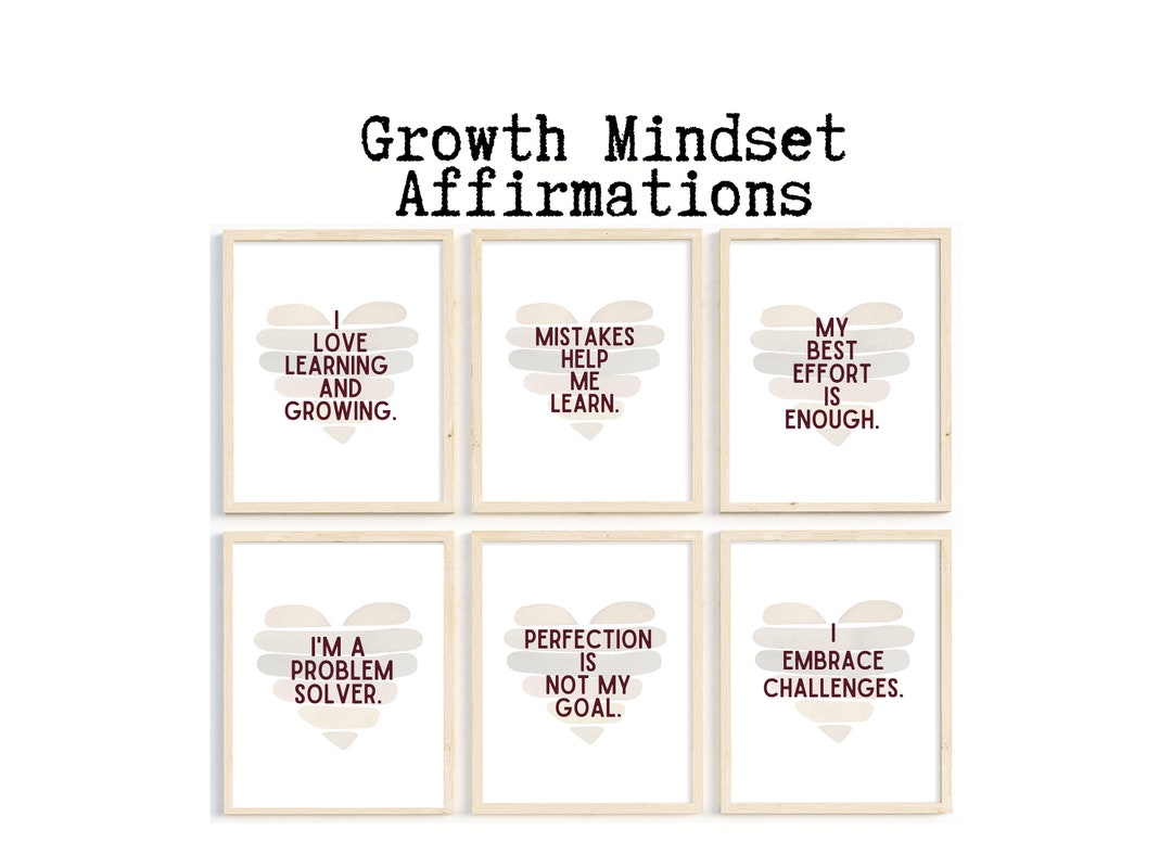 Growth Mindset Posters; Daily Affirmations; Positive Thinking Posters ...