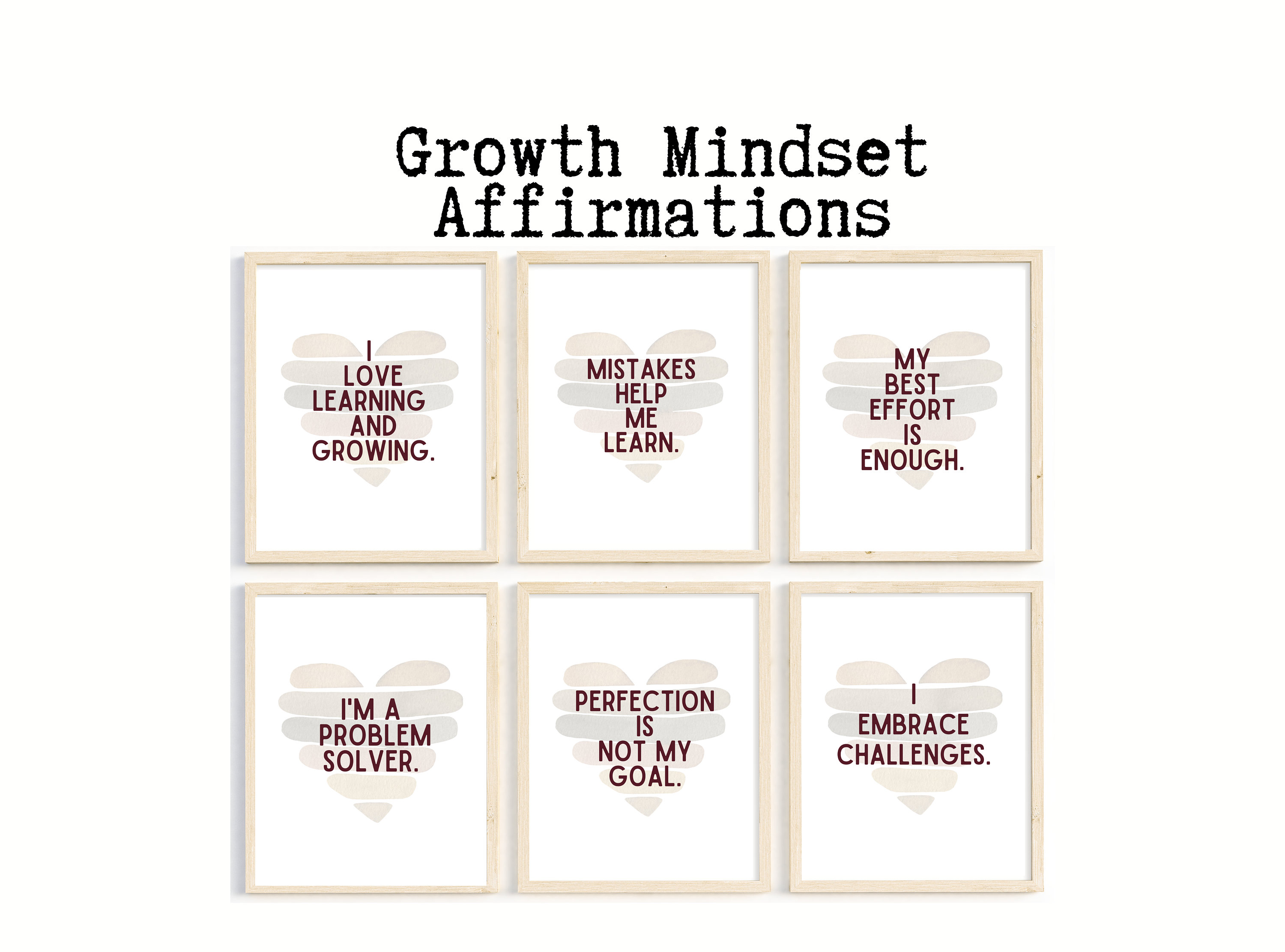 Growth Mindset Posters; Daily Affirmations; Positive Thinking Posters ...