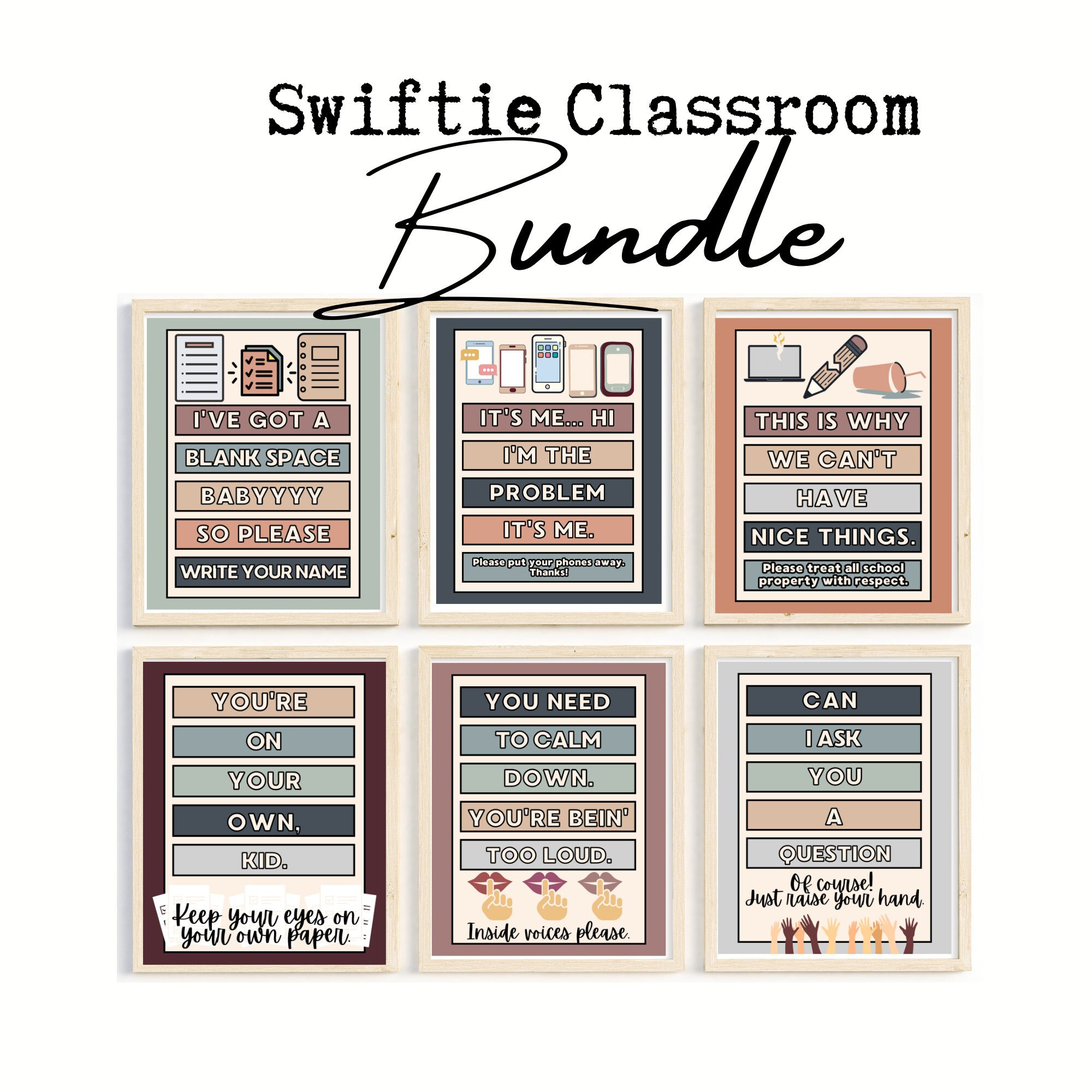 Swiftie Classroom Poster BUNDLE Includes All 6 of My T. Swift Inspired ...