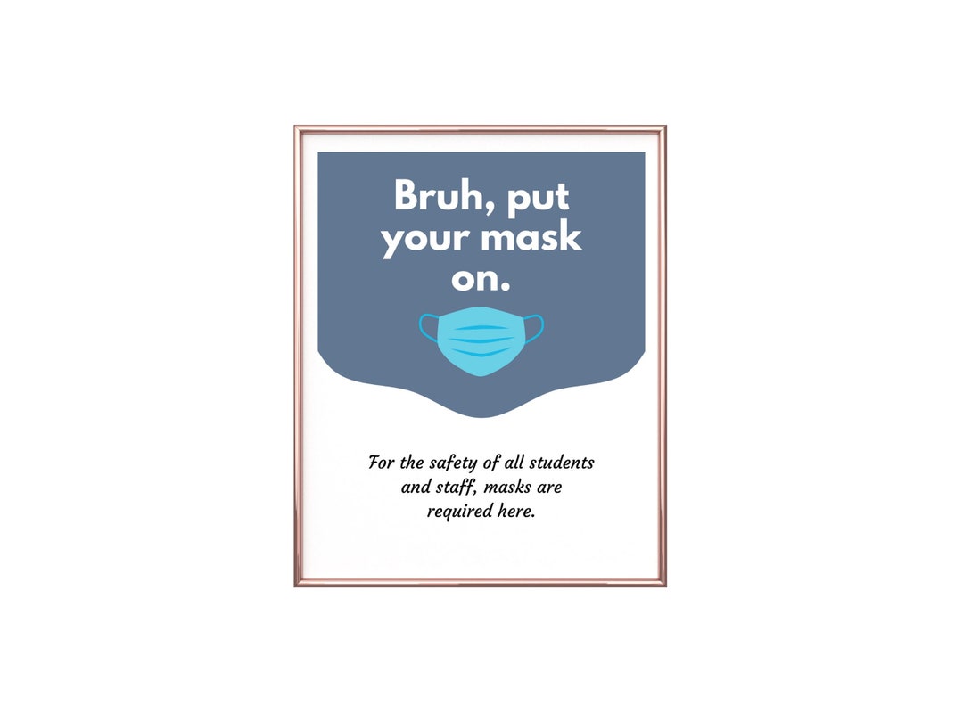 Mask Required Sign, Wear A Mask Sign, Classroom Mask Sign, Printable ...