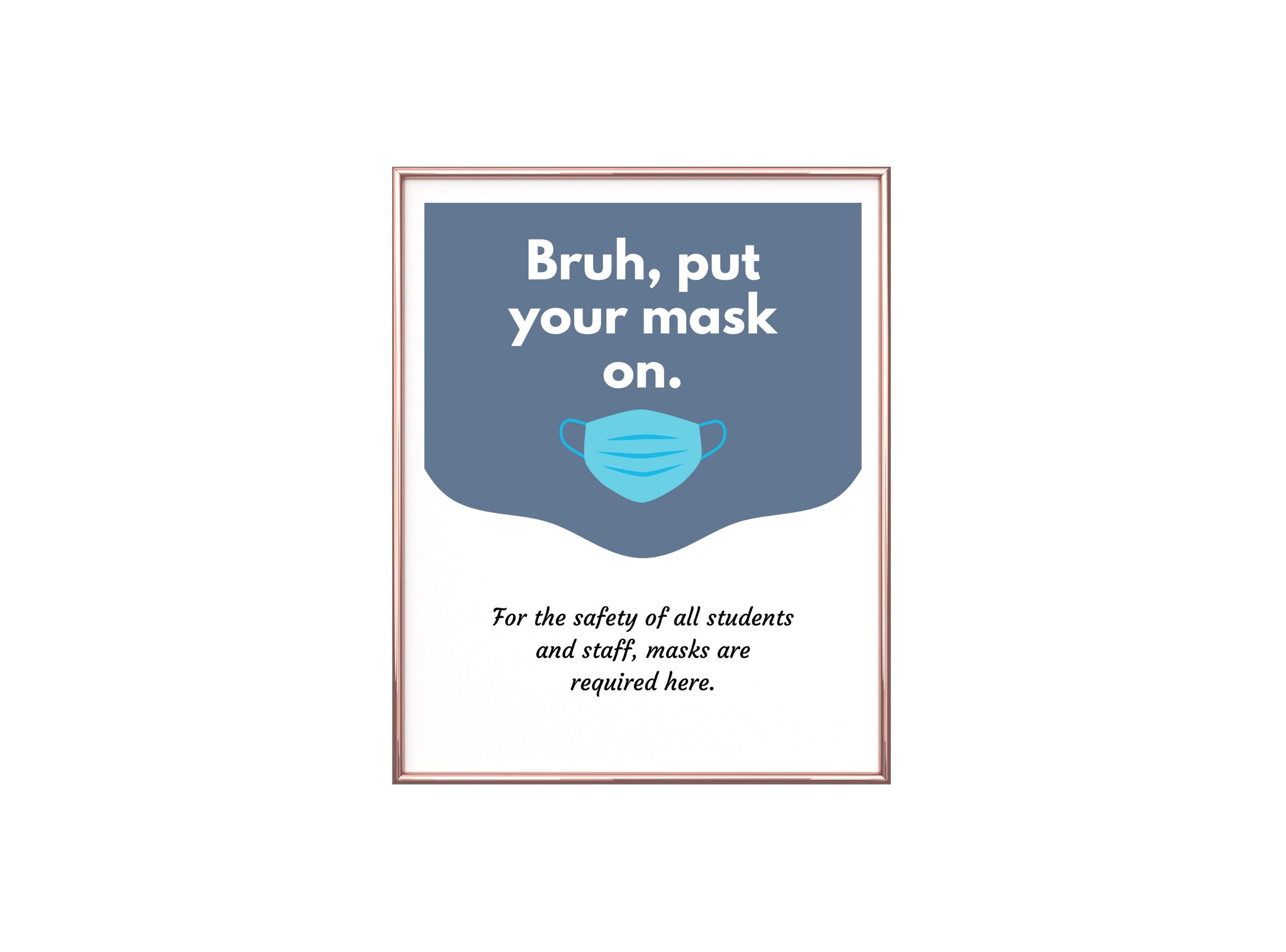 Mask Required Sign, Wear A Mask Sign, Classroom Mask Sign, Printable ...