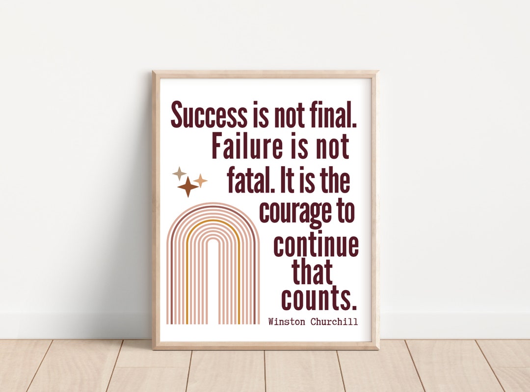 Growth Mindset Classroom Poster; Winston Churchill Quote; Inspirational ...