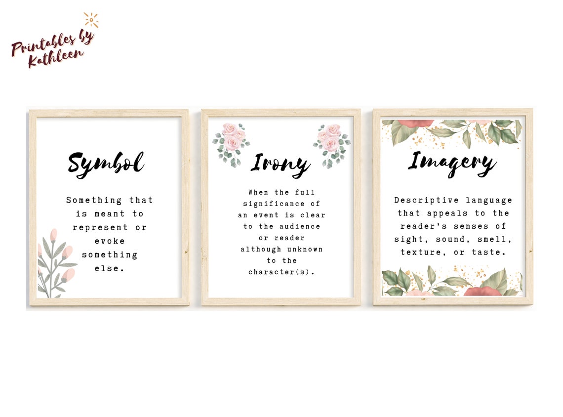 High School English Classroom Posters Literary Terms Middle - Etsy