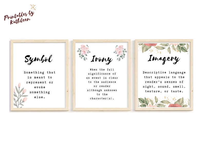 High School English Classroom Posters; Literary Terms; Middle School ...