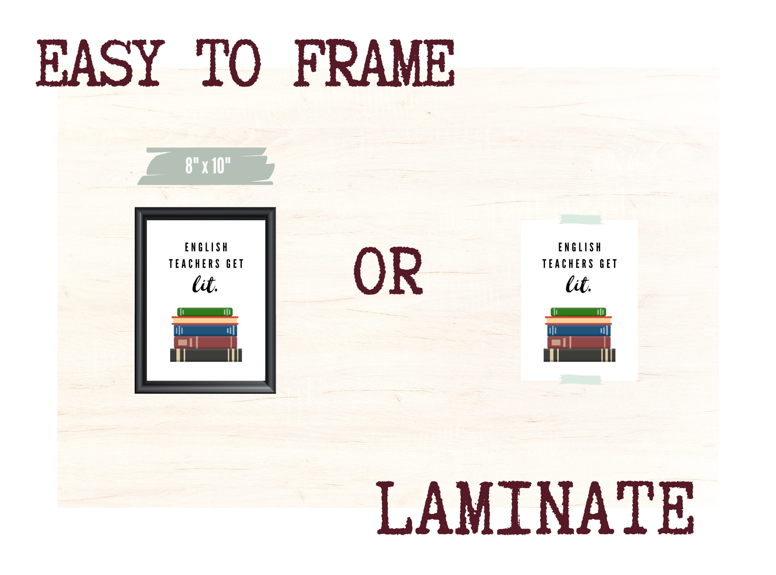 English Classroom Decoration; English Teacher Literary Poster ...