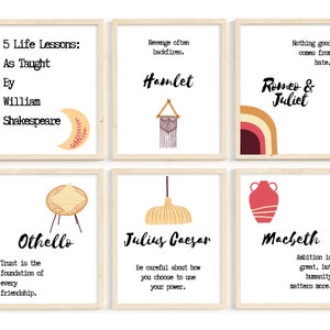 William Shakespeare Classroom Posters Literary Prints High - Etsy