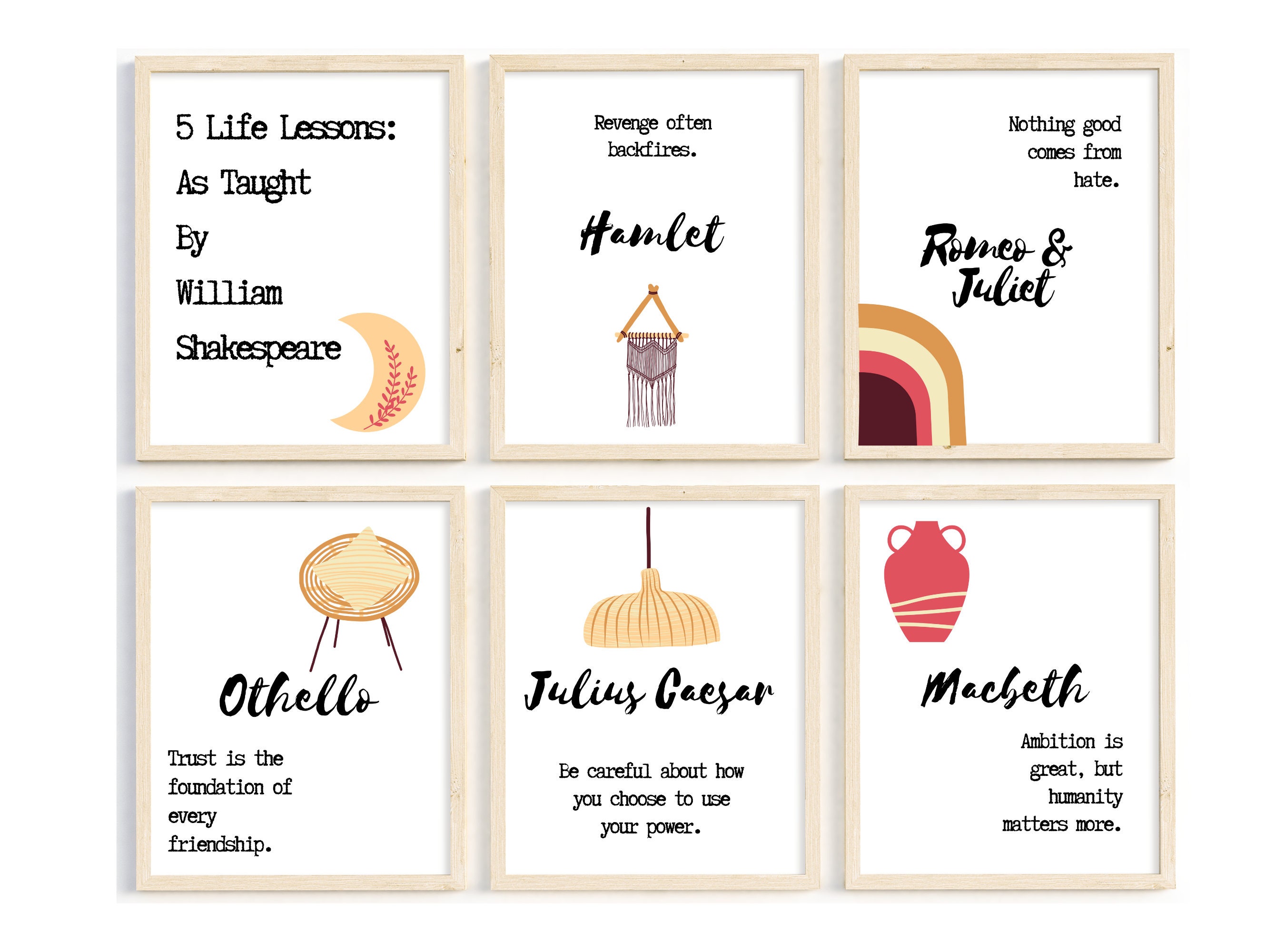 William Shakespeare Classroom Posters Literary Prints High - Etsy