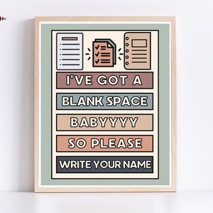 Blank Space Classroom Poster; Middle School Swiftie Teacher 1989 Decor ...