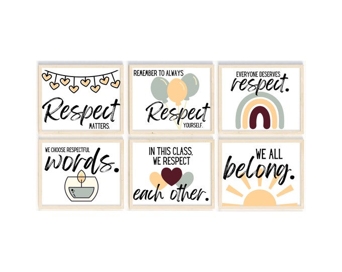 CLASSROOM DECOR Classroom Rules & Expectations BOHO Rainbow Theme ...