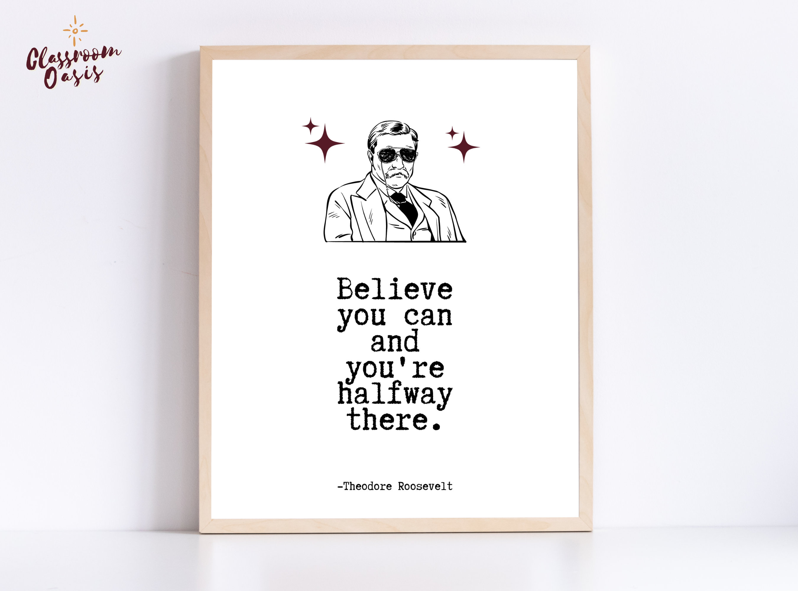 Theodore Roosevelt Quote Print History Classroom Poster History Teacher ...