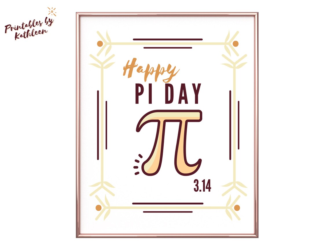 Printable Happy Pi Day Sign; Digital International Pi Day Poster; Boho ...
