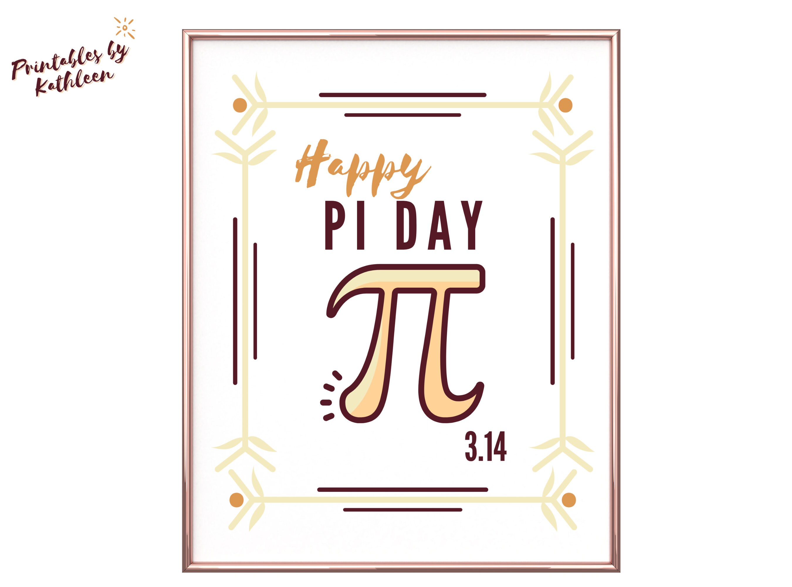Printable Happy Pi Day Sign Digital International Pi Day Poster Boho ...