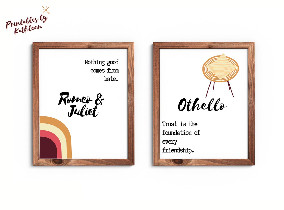 William Shakespeare Classroom Posters Literary Prints High - Etsy