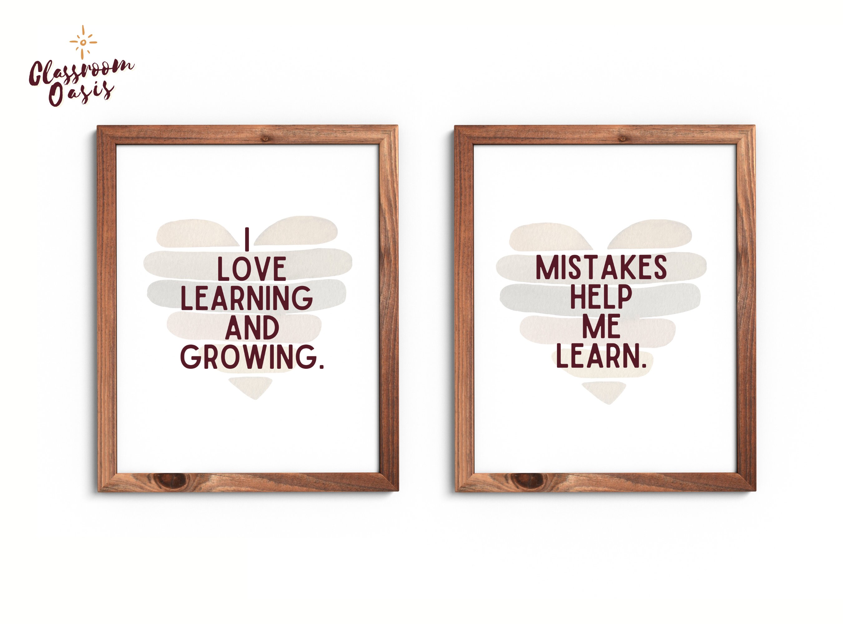 Growth Mindset Posters; Daily Affirmations; Positive Thinking Posters ...