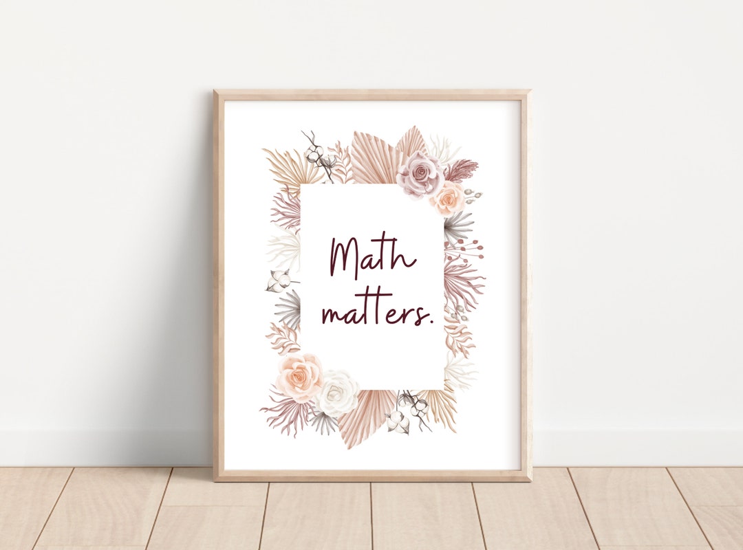 Math Matters - Math Classroom Poster; Middle School Math Teacher Gift ...
