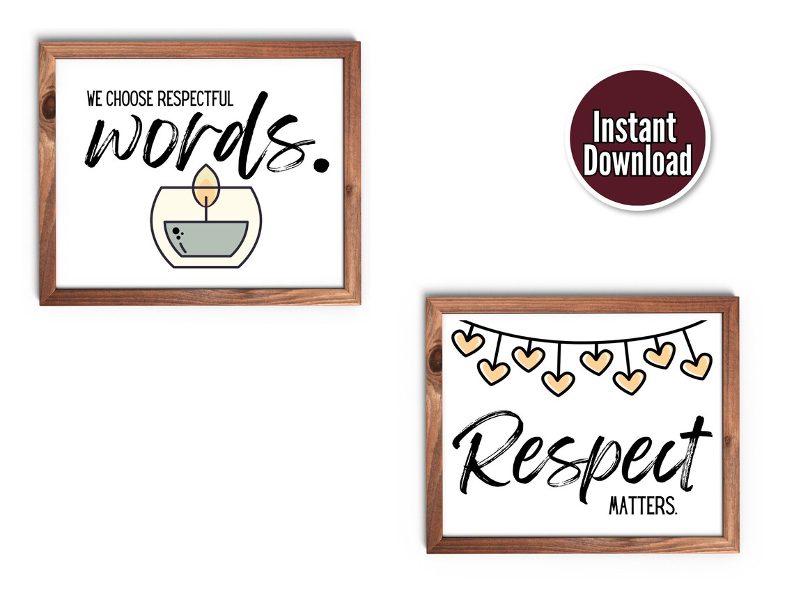 Respect Posters; Boho Classroom Decor; Class Expectations Sign ...