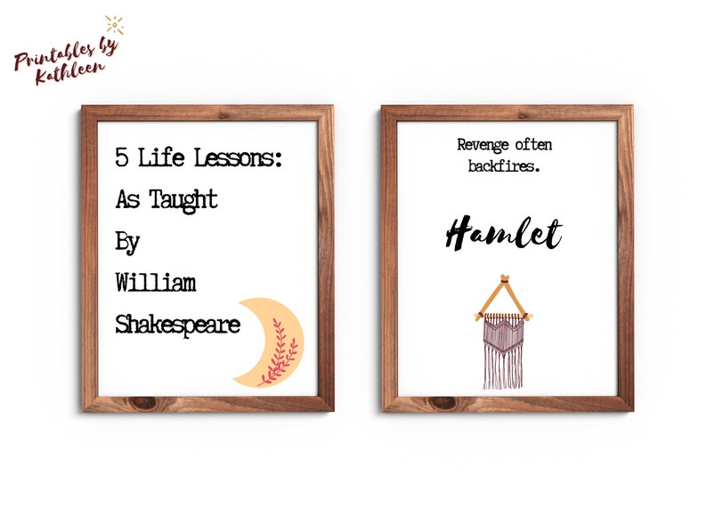 William Shakespeare Classroom Posters; Literary Prints; High School ...