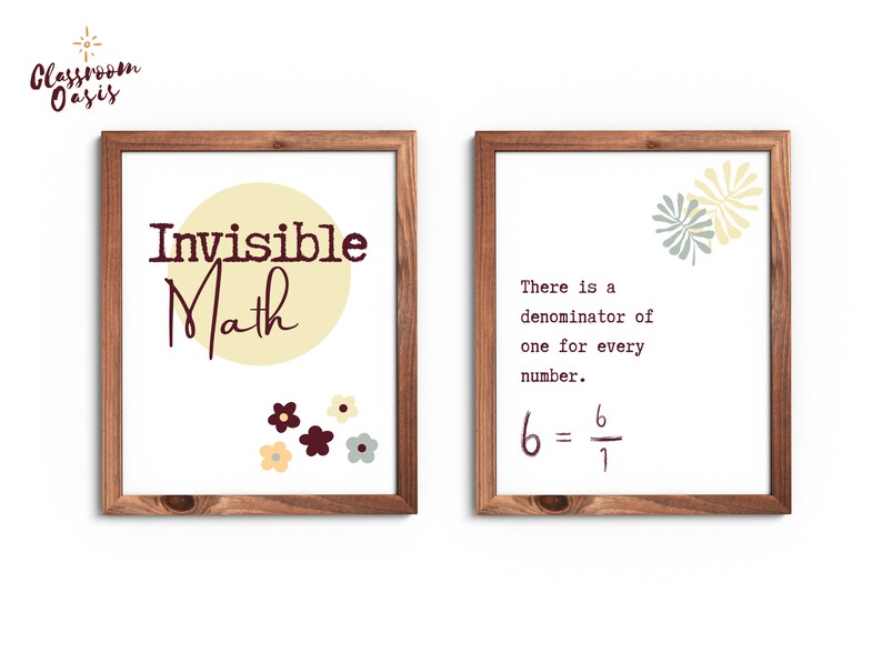 Math Classroom Posters Invisible Math Printable Wall Art for Math ...