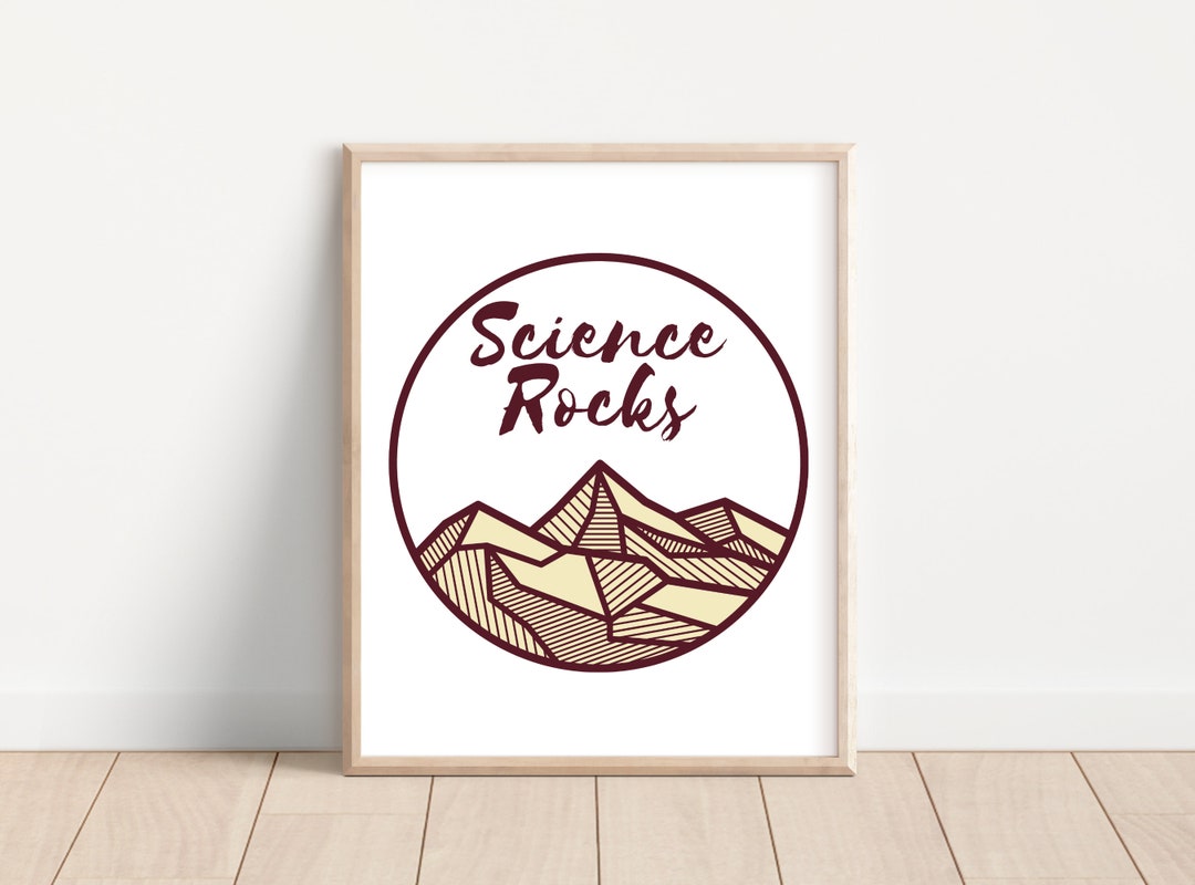 Science Rocks Classroom Sign; Printable High School Science Class ...
