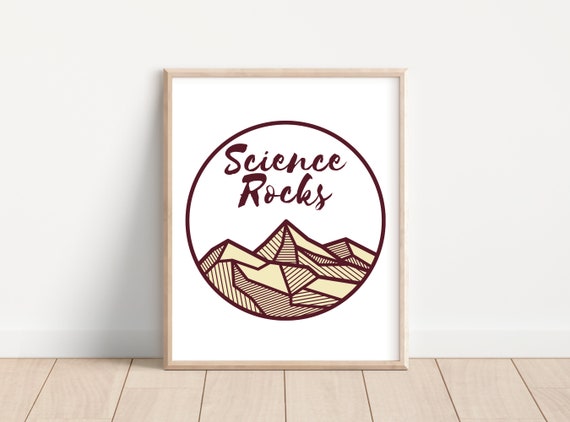 Science Rocks Classroom Sign Printable High School Science | Etsy