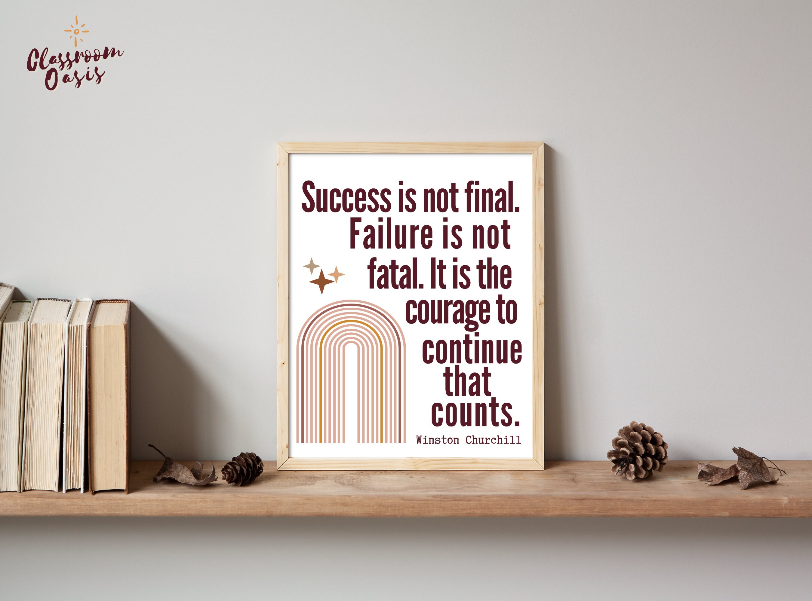 Growth Mindset Classroom Poster Winston Churchill Quote Inspirational ...