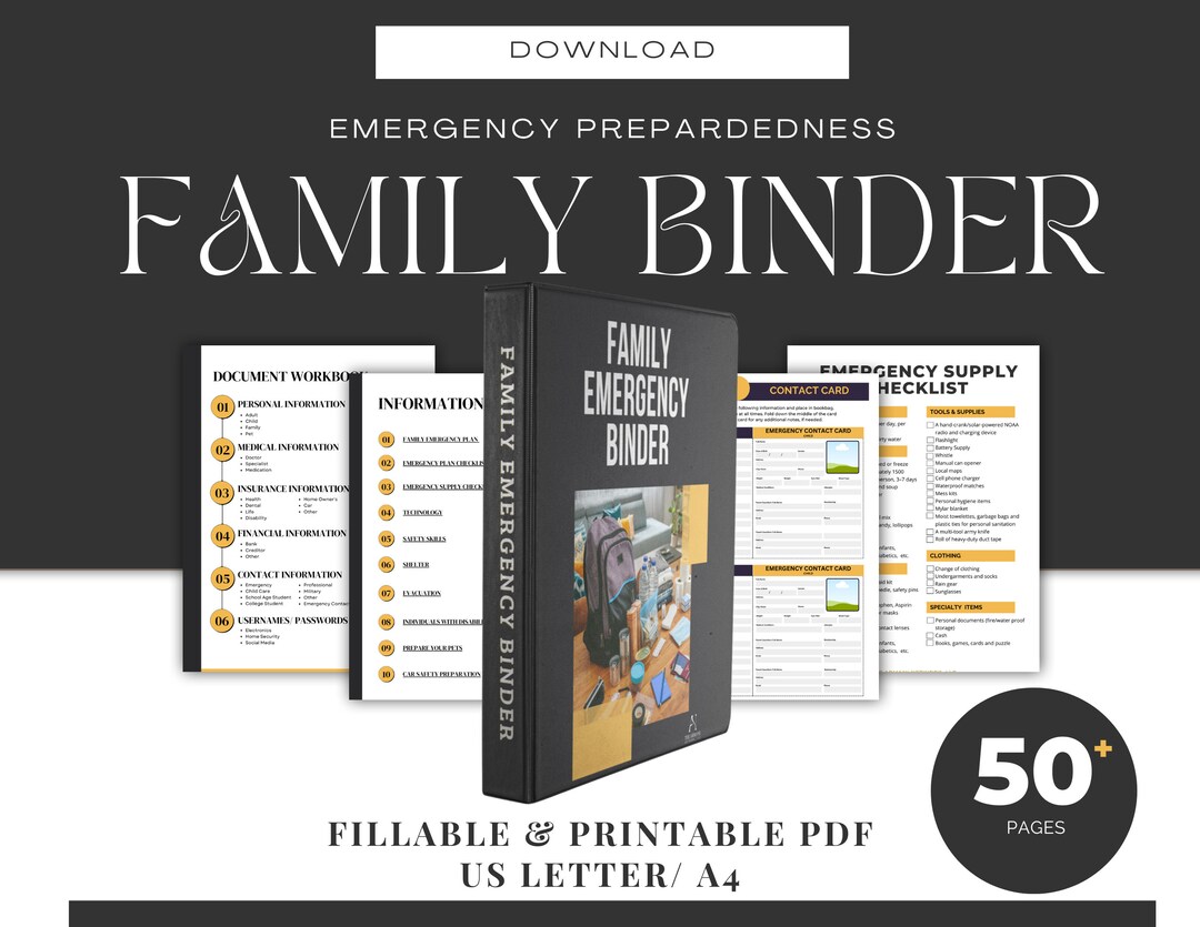 Emergency Preparedness Family Binder | in Case of Emergency | What If ...