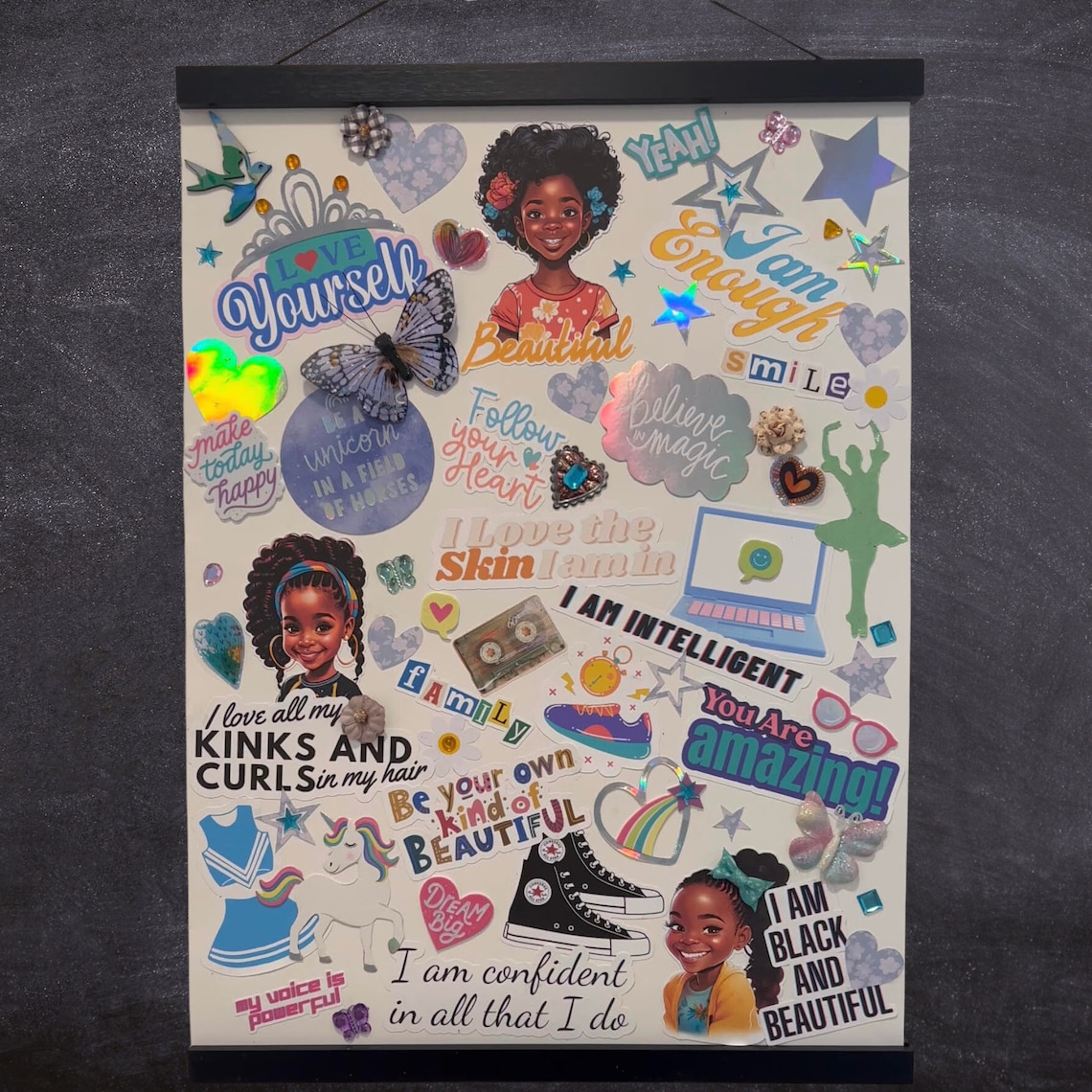 Vision Board Kit for Little Girls: Little Black Girl | Affirmations ...