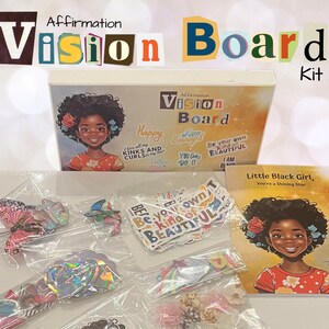 Vision Board Kit for Little Girls: Little Black Girl | Affirmations ...
