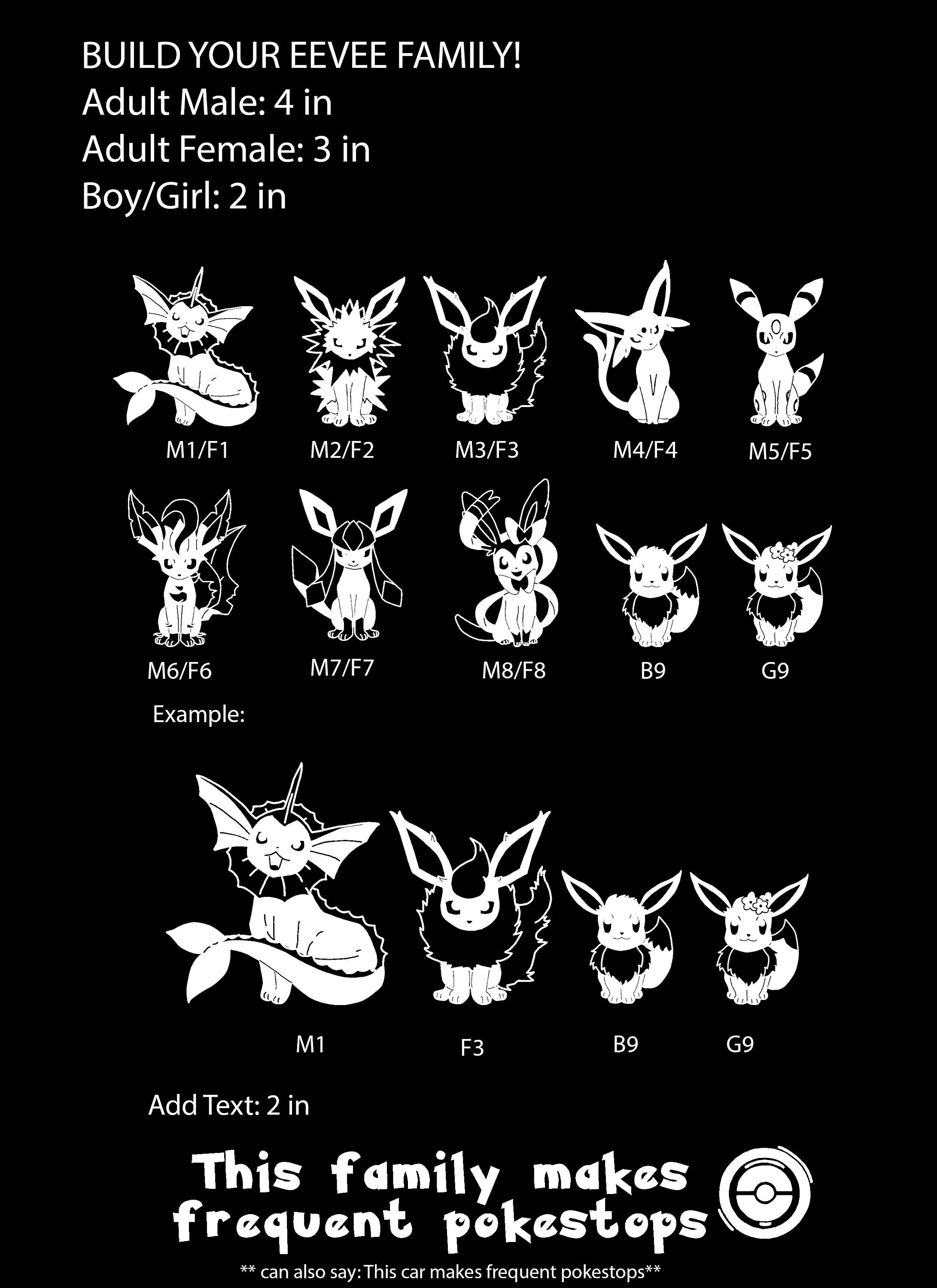 Eevee Evolution Family Car Decal - Etsy